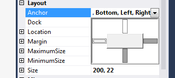 Anchor Property in Window Form in Visual Studio 2015